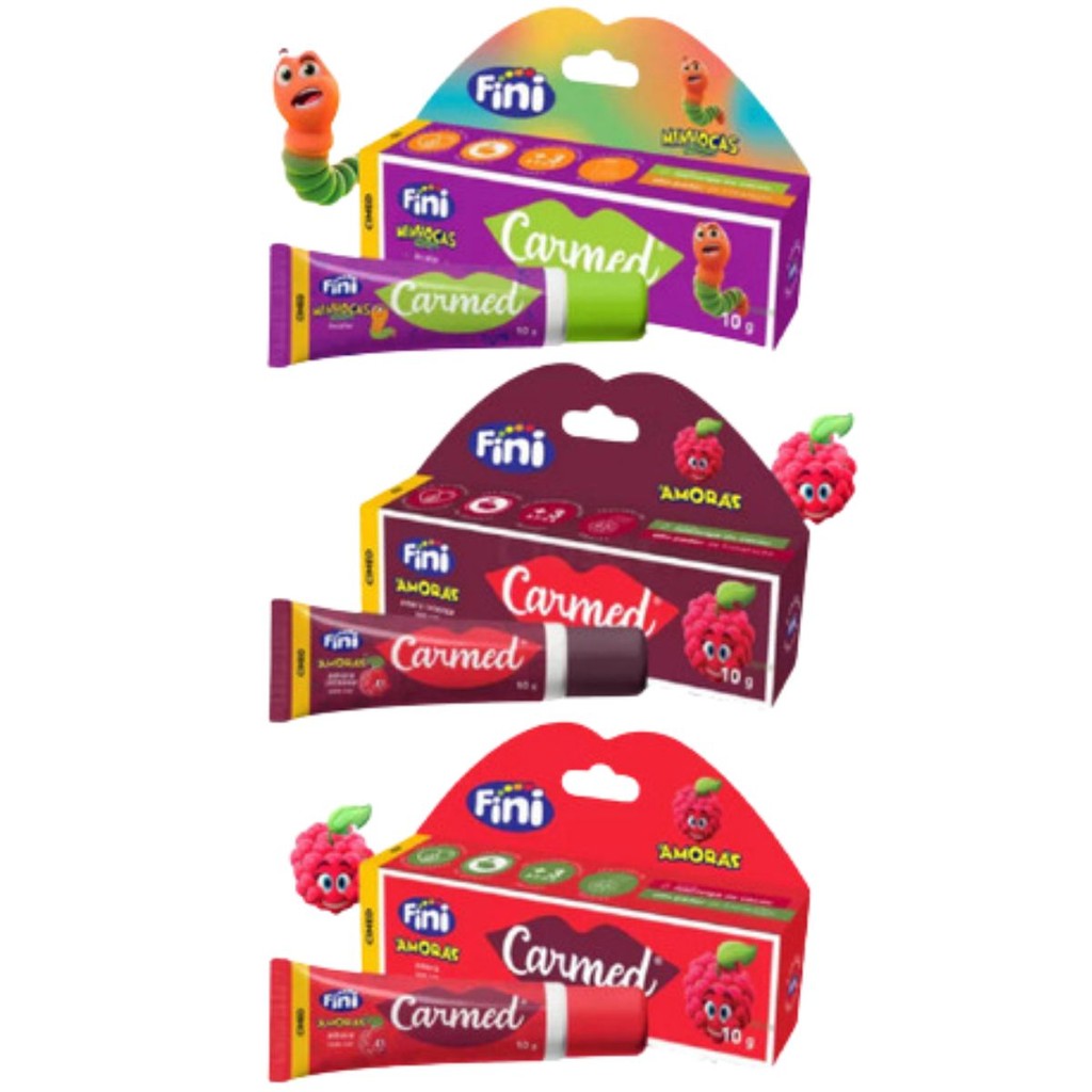 Kit 3 Carmed Hidratante Labial Fini | Shopee Brasil