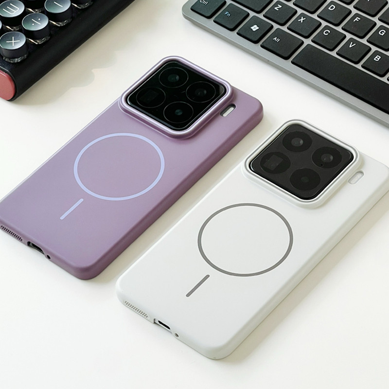 Fosco Cor Sólida Pele Sentir MagSafe Caso De Telefone Para Xiaomi Mi 15 14 13 Pro Ultra 14T Fino ...