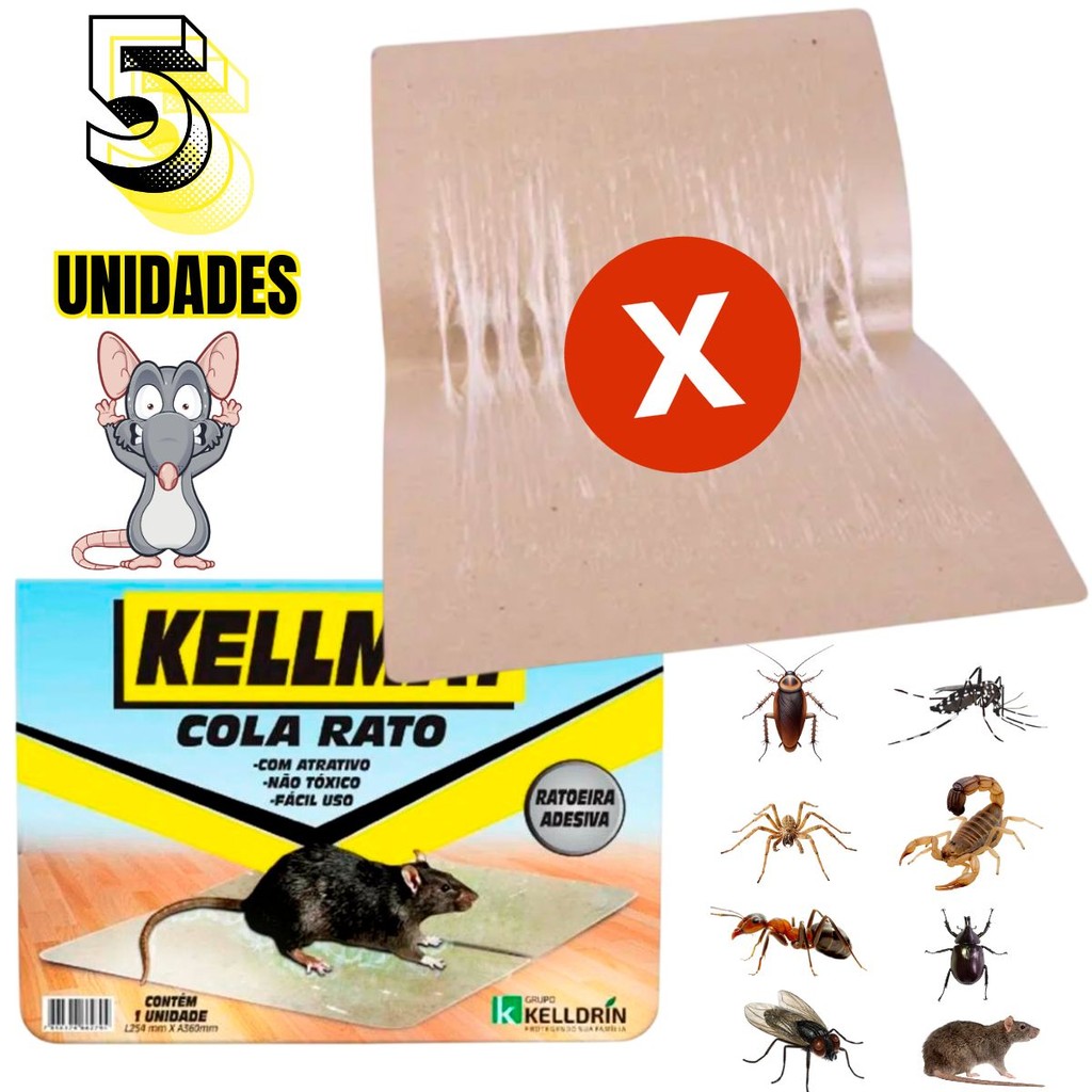 Cola Rat@ Adesiva Armadilha P/R4to Camun dongo R4taz4na Fácil de usar ...