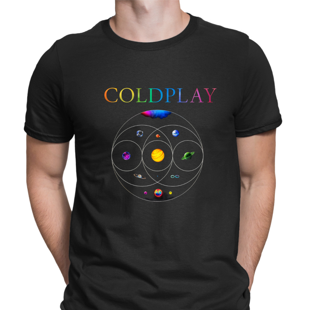 Camisa da Banda ColdPlay Music Of The Sphere Rock Estilo Unissex ...