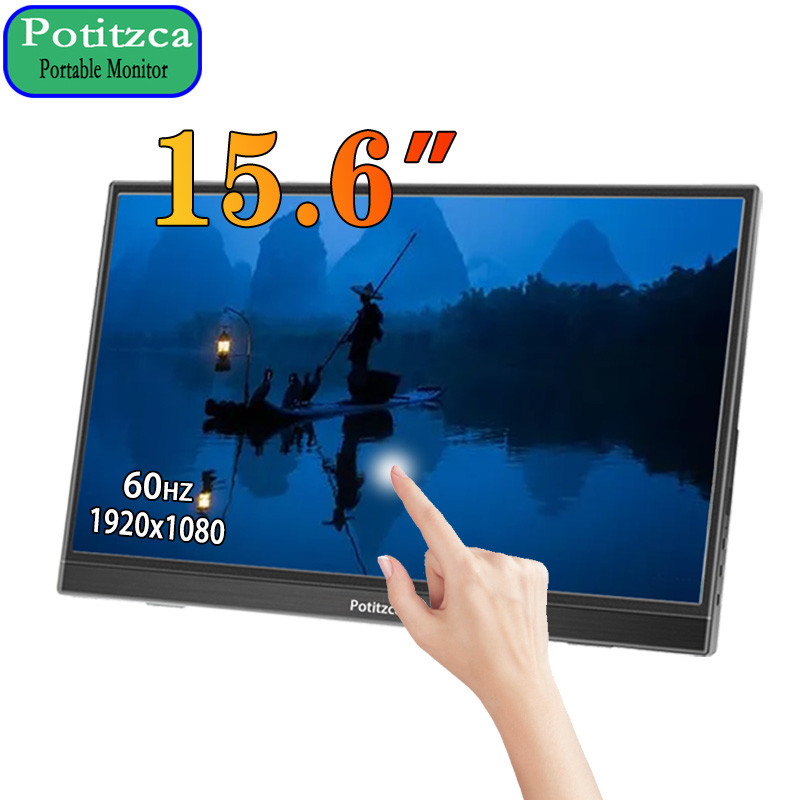 15.6 Polegada Monitor Portátil 1920x1080 TouchScreen 16 : 9 Painel IPS 60Hz Para PC Gamer PS4 ...