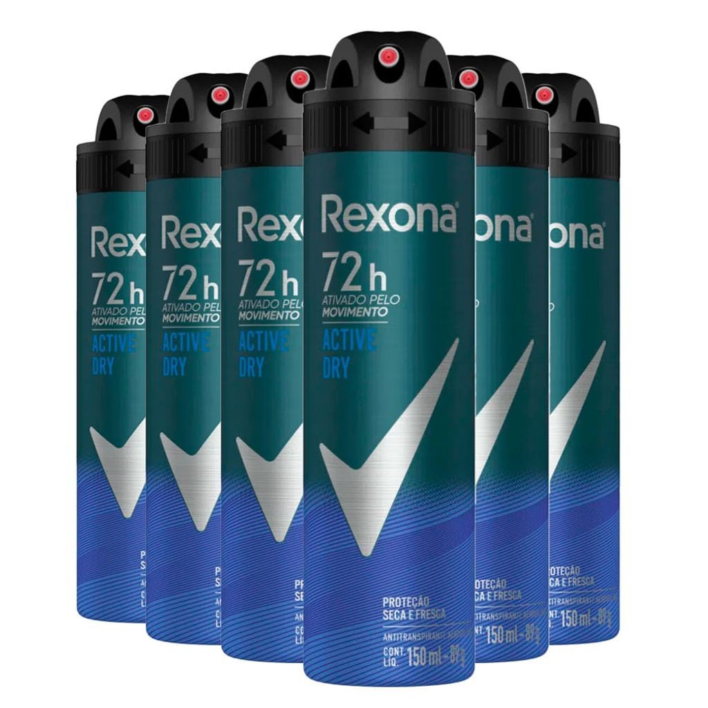 Desodorante Aerosol Rexona Active Dry/Azul 150ml | Shopee Brasil