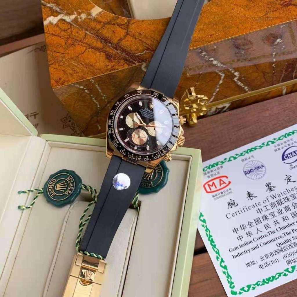 2024 Rolex_s Relógio De Silicone De Três Olhos Submarino De Comércio ...