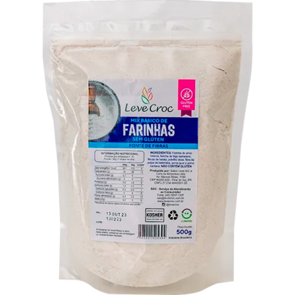 Farinha de Arroz Mix Básico Sem Glúten 500g Leve Croc | Shopee Brasil