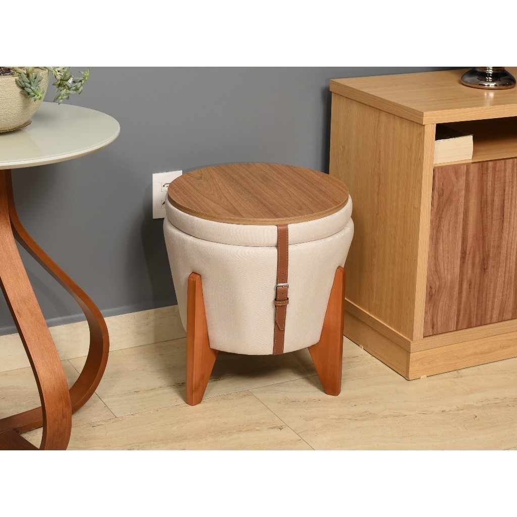Puff Baú Flex 3 Em 1 Mesa De Centro Sala Tampo Mdf Luxuoso Imperdível ...