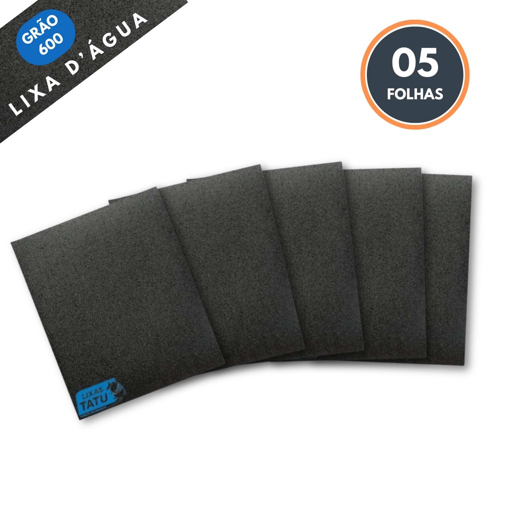 Lixa D'água Premium Grãos 600 Tatu 225mm x 275mm 05 Unidades | Shopee ...