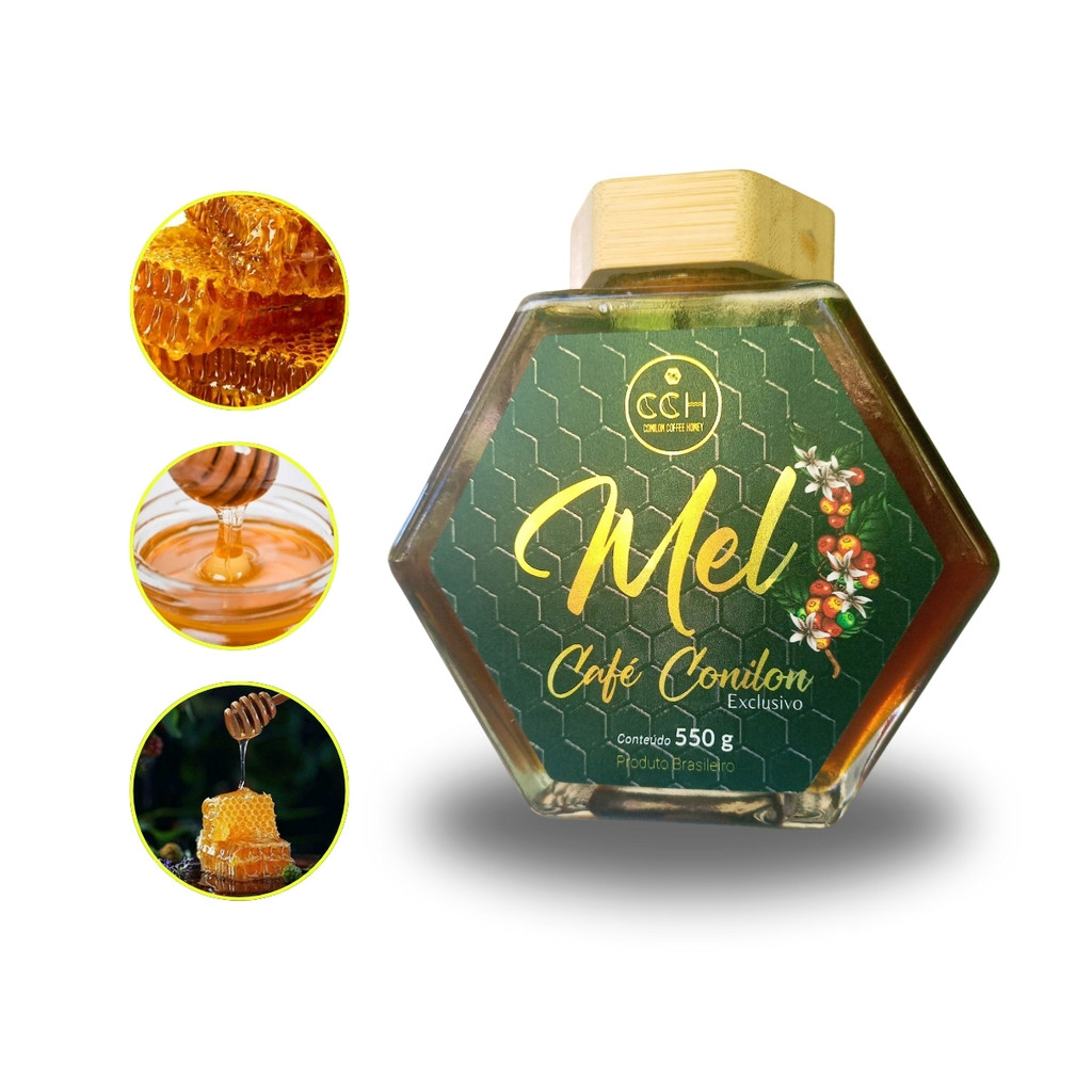 Mel 100% puro CCH Florada Café Conilon 550g Vidro sextavado | Shopee Brasil