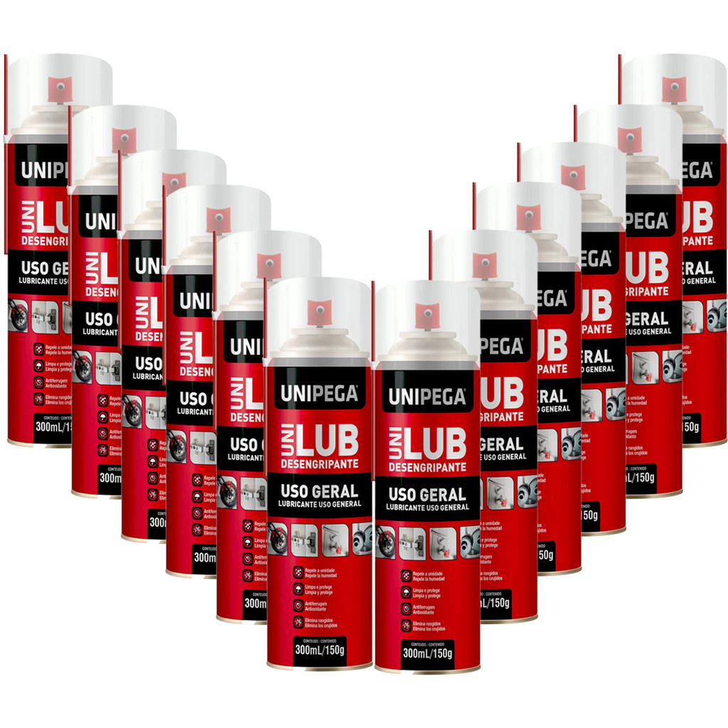 12 Oléo Spray Desengripante Lubrificante Moto Carros 300Ml | Shopee Brasil