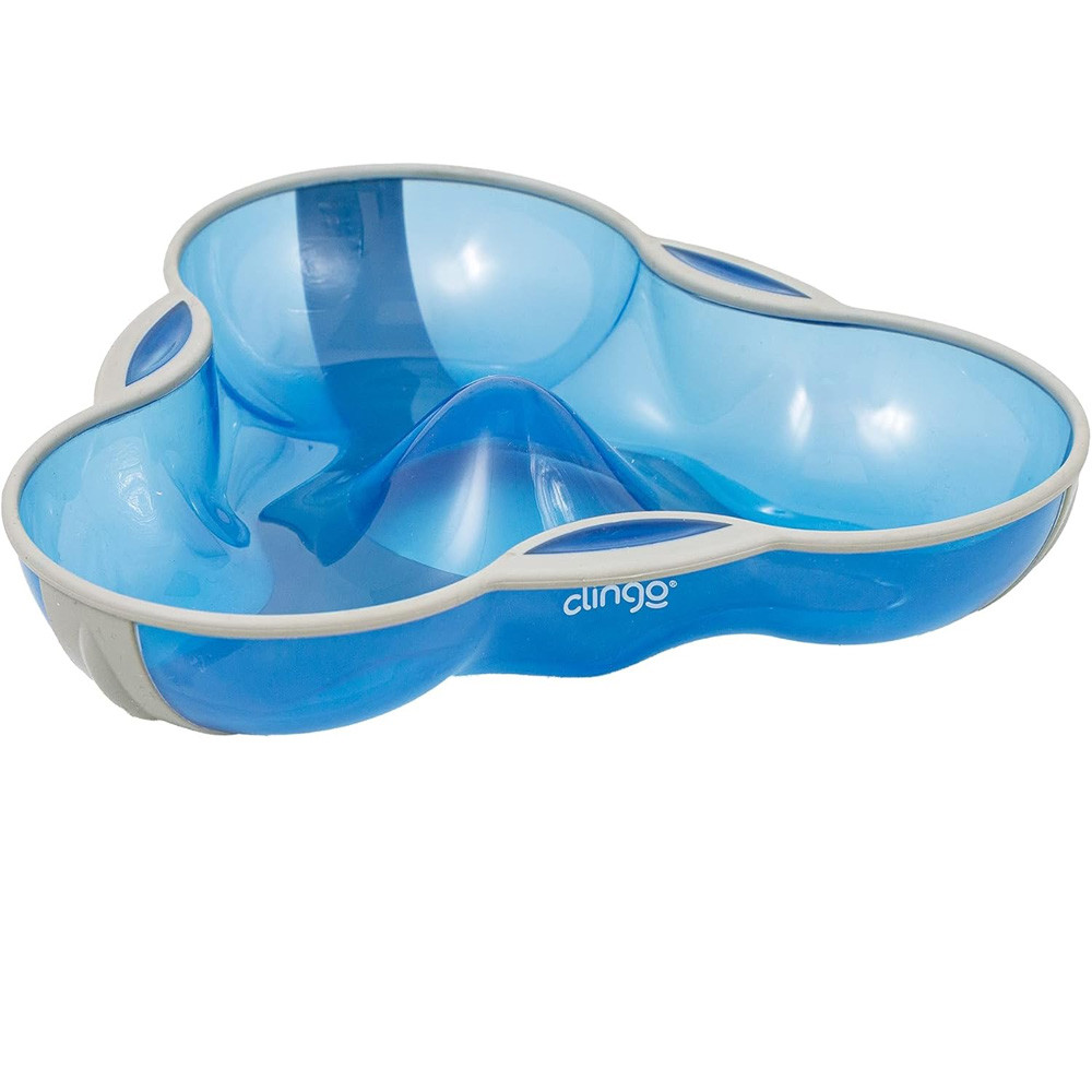 Prato Com Divisórias Antiderrapante Azul Clingo | Shopee Brasil