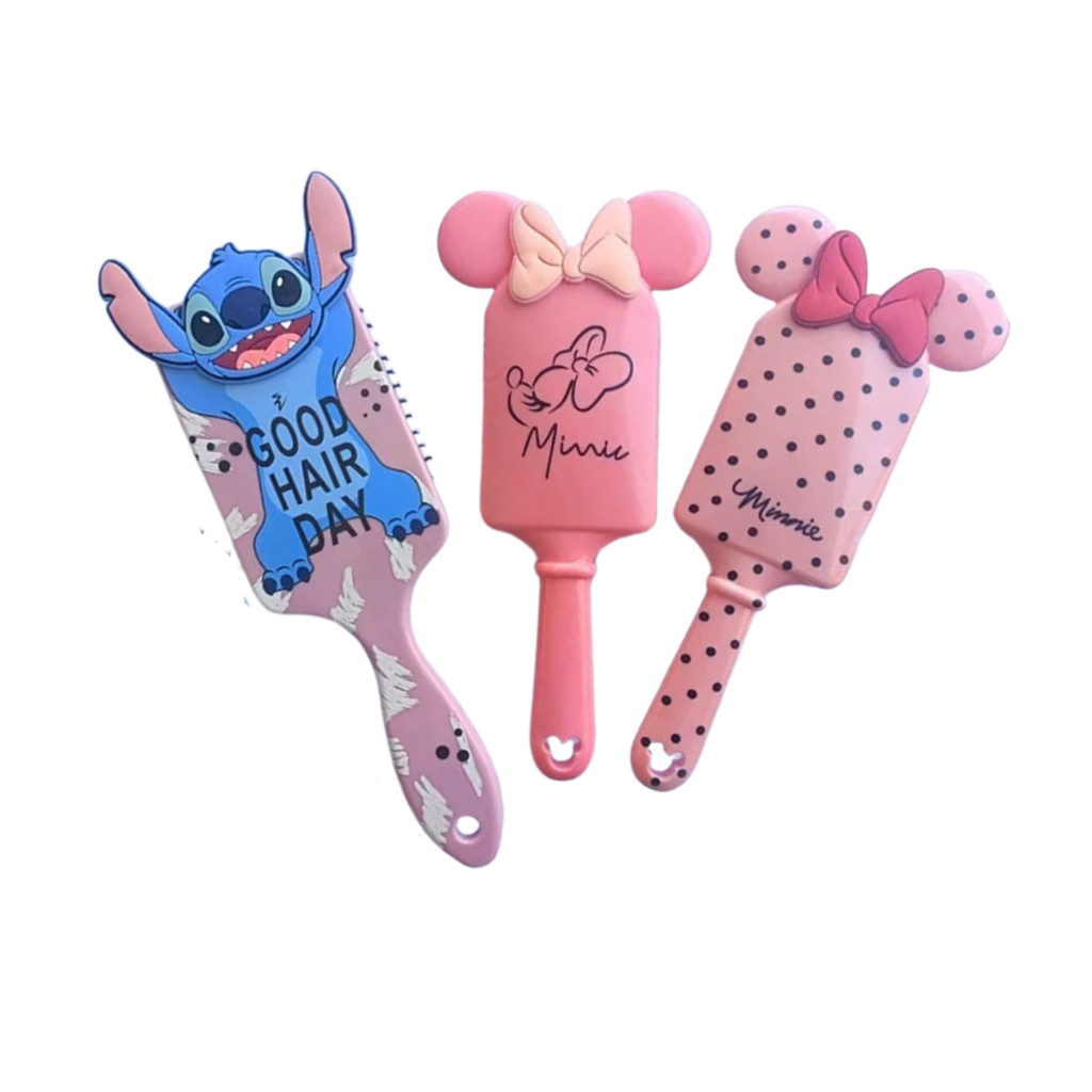Escova Disney Stitch Minnie Mouse Cartoon Anime Massage Combs | Shopee ...