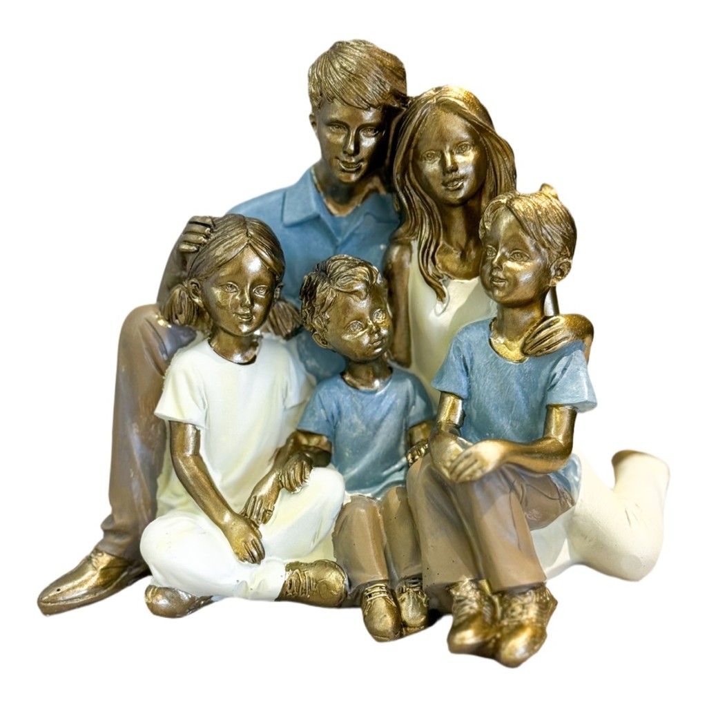 Escultura Casal Com Dois Meninos E Uma Menina - Mabruk | Shopee Brasil