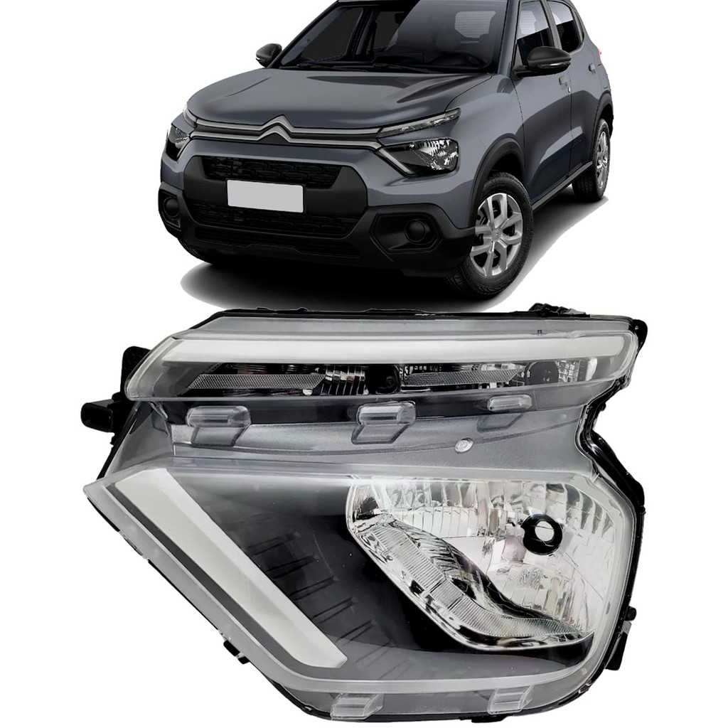 FAROL C3 2022 2023 2024 2025 S/LED DRL | Shopee Brasil