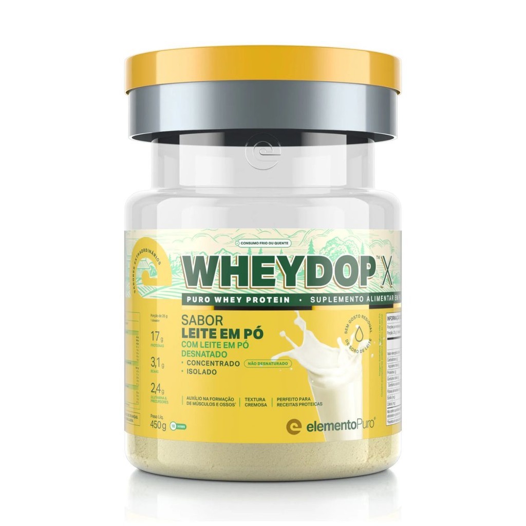 Wheydop X Elemento Puro Whey Protein Concentrado e Isolado pote 450g ...