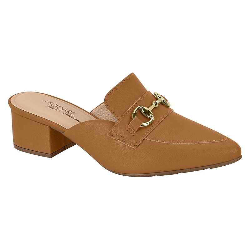 Sapato Mule Feminino Modare 7340.124 Salto Médio Meia Estação Linha ...