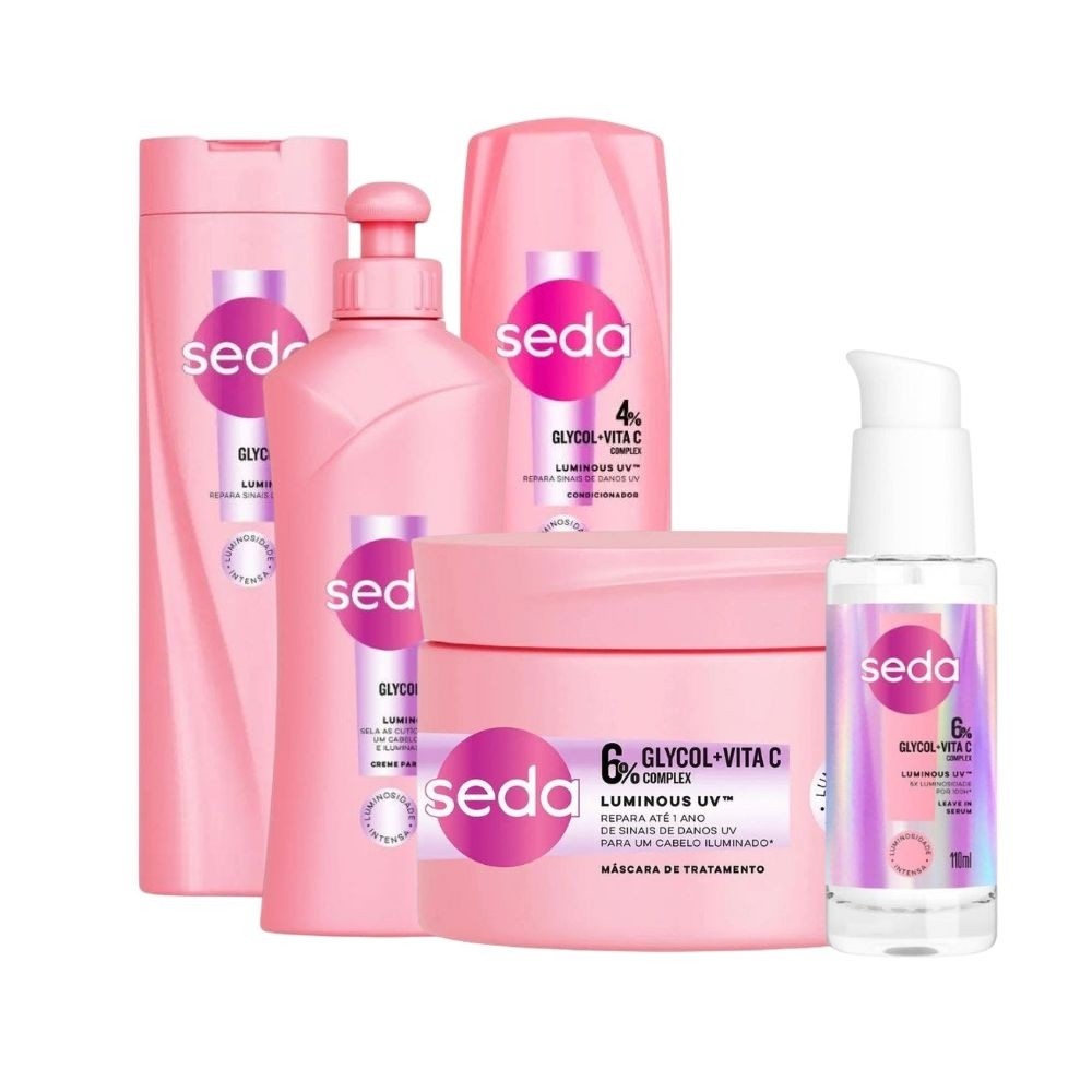 KIT SEDA LUMINOUS GLYCOL COMPLETO (5 PRODUTOS) | Shopee Brasil