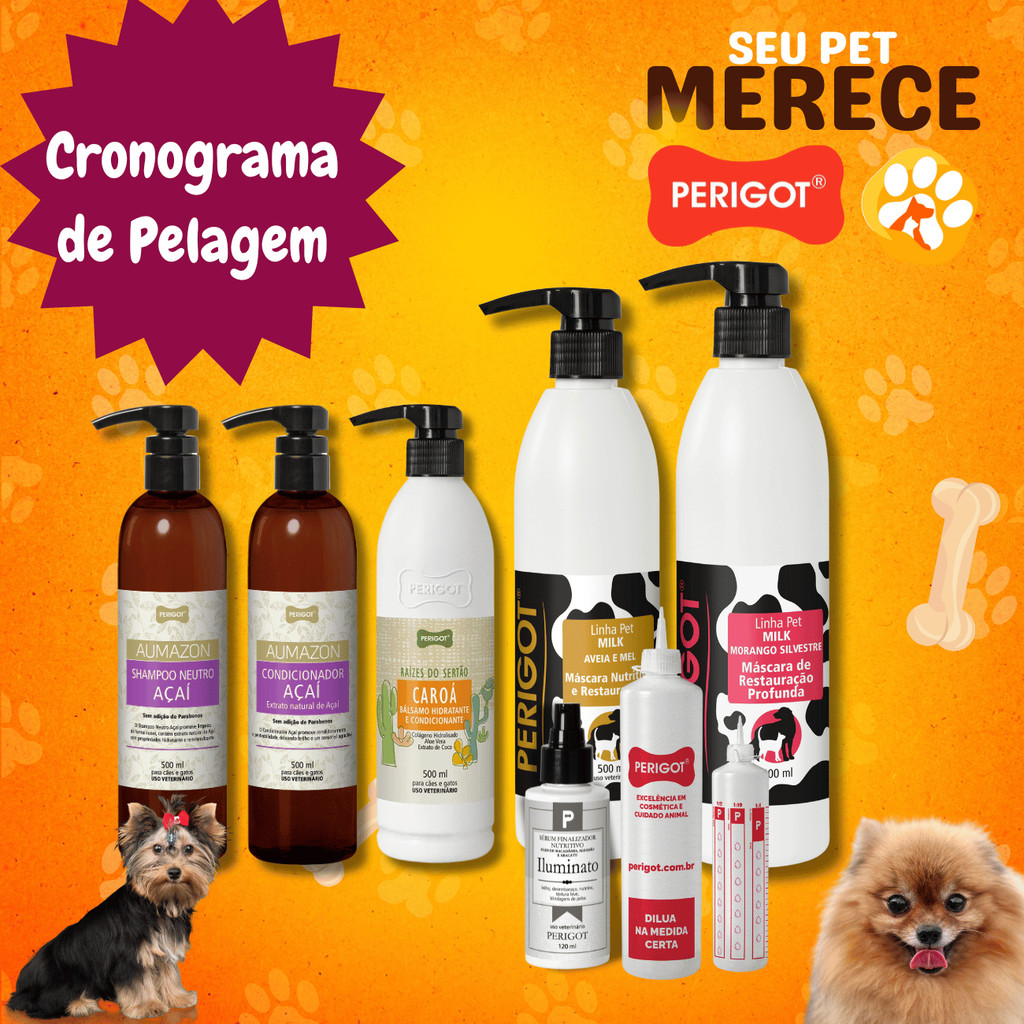 Kit Cronograma de Pelagem Pet Perigot Cães e Gatos | Shopee Brasil