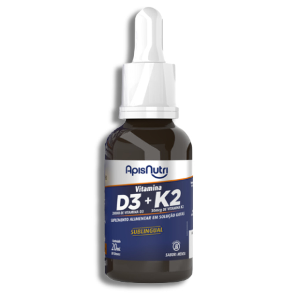 Suplemento D3 e K2 MK7 - Vitamina D3 2000UI em Gotas Apisnutri | Shopee Brasil