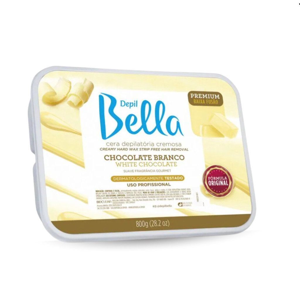 Cera Depil Bella Barra Chocolate Branco 800g | Shopee Brasil
