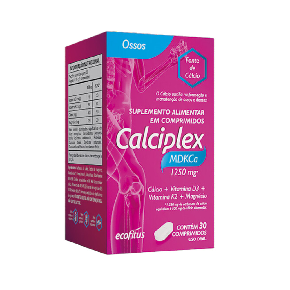Calciplex MDKCa 1250mg 30 Comprimidos - Ecofitus | Shopee Brasil