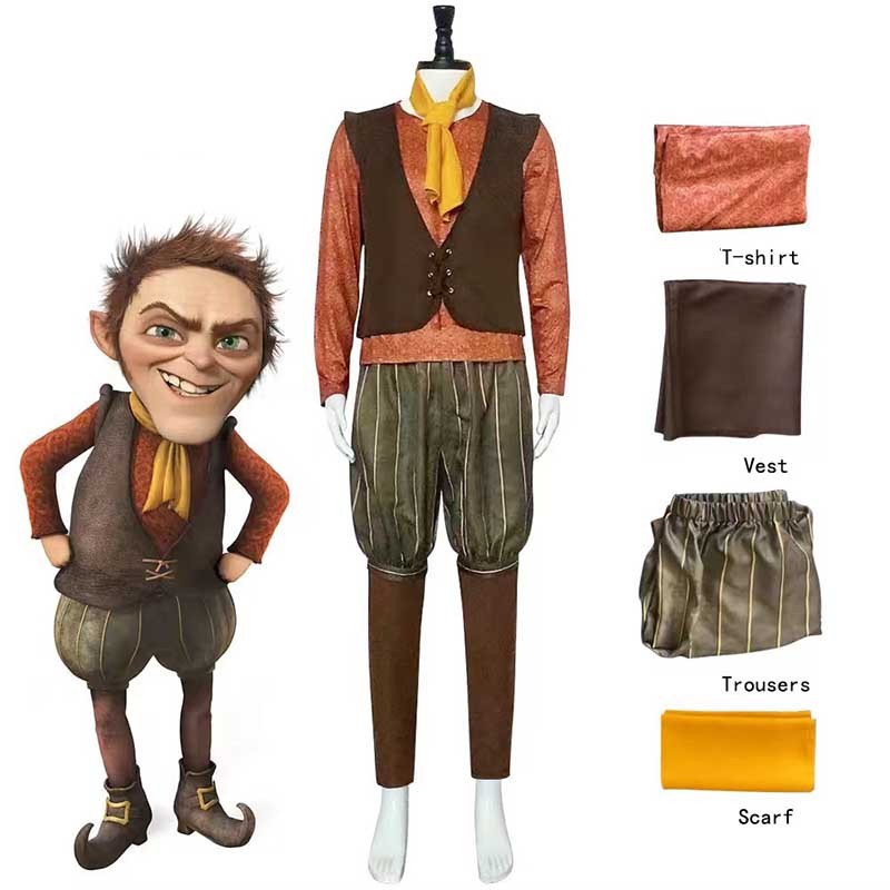 Filme Rumpelstiltskin Cosplay Traje Shrek Masculino Rei Anão Capitão ...