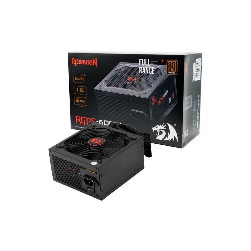 Fonte Redragon ATX 600W 80 Plus Bronze - Modelo GC-PS002 | Shopee Brasil