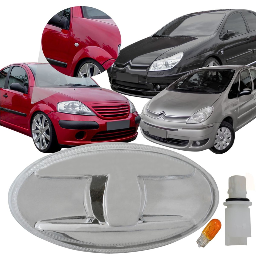 Lanterna Lateral Pisca Citroen C3 Xsara Picasso C5 c/ Soquete e Lampada ...