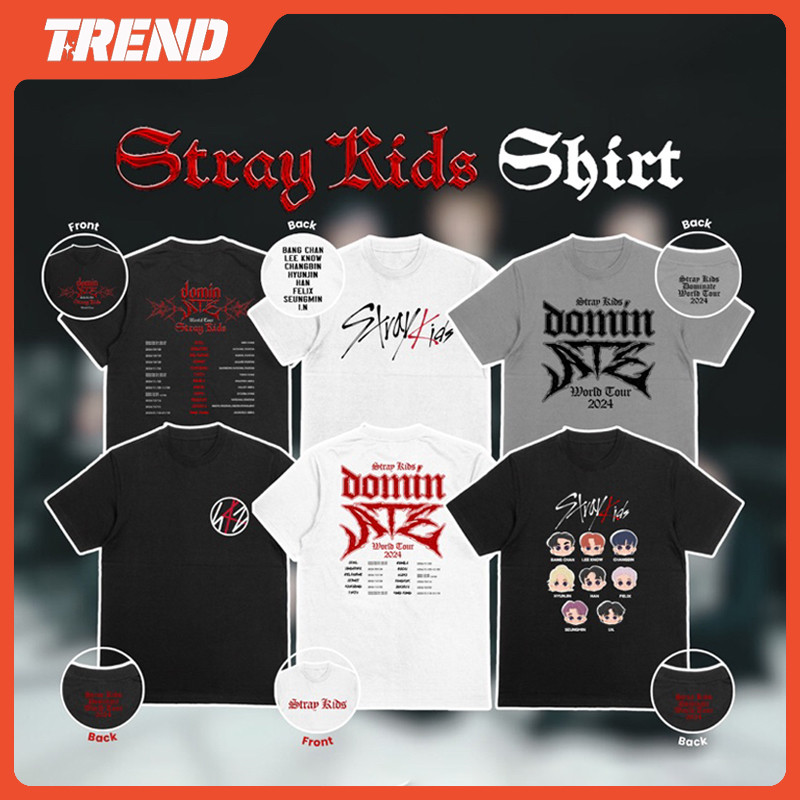 KPOP Stray Kids DominATE World Tour Merch Camiseta De Algodão Vintage ...