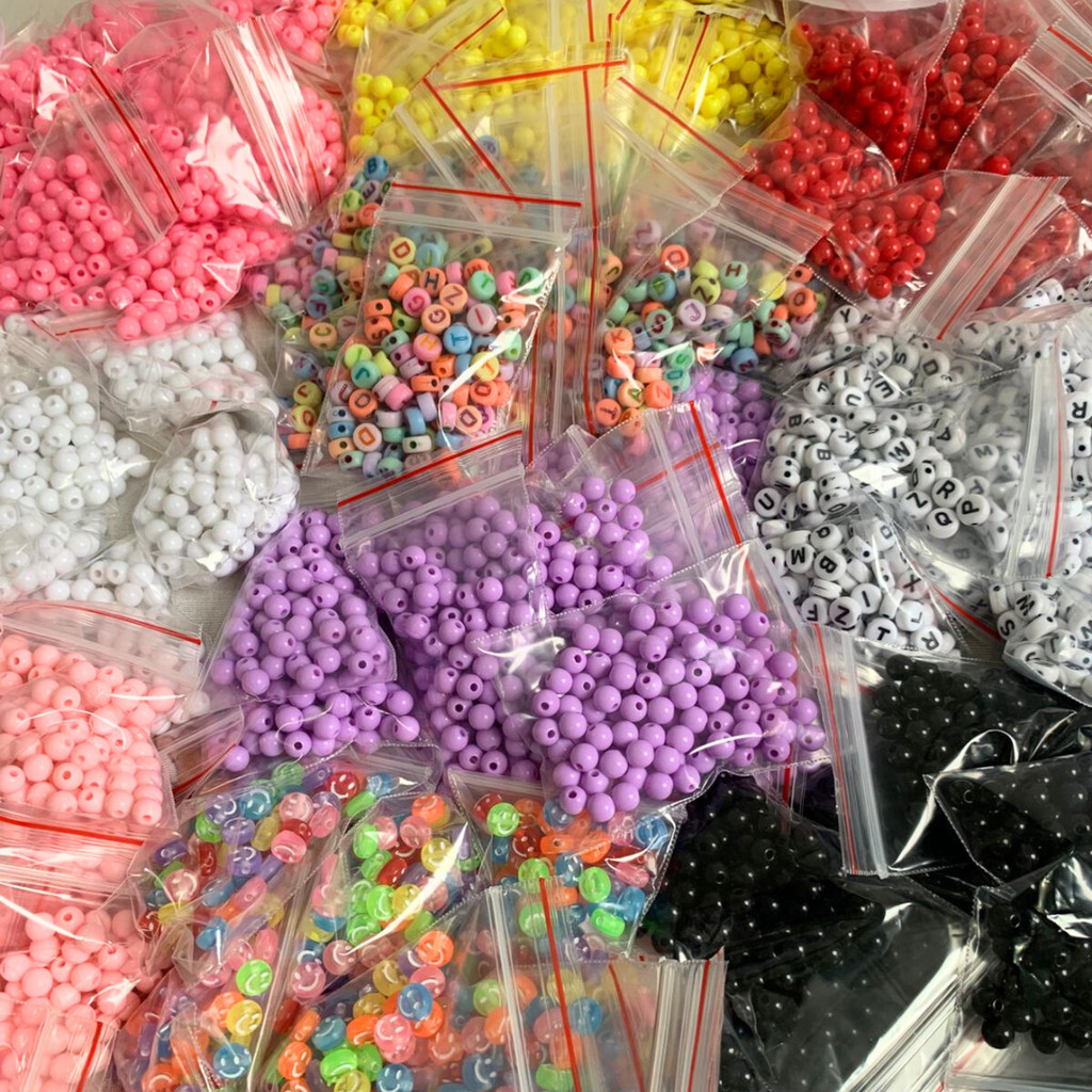 1000 Peças Miçangas + Fio de Silicone 10 Metros Missangas Pulseira ...