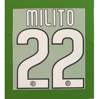 0910 Inter De Milão No . 22 Milito jersey Número Carta Carimbo Quente ...