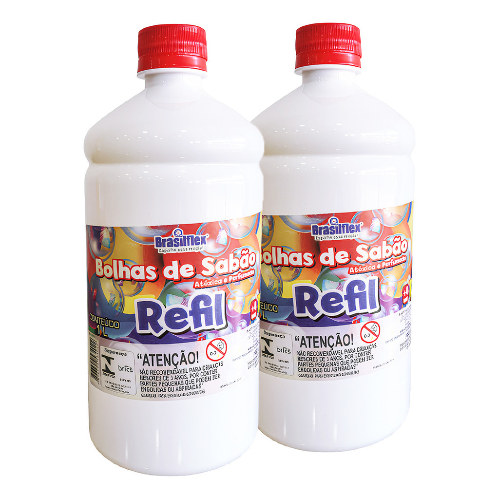 Kit 2 Refil Liquido Para Maquina De Fazer Bolhas De Sabão | Shopee Brasil
