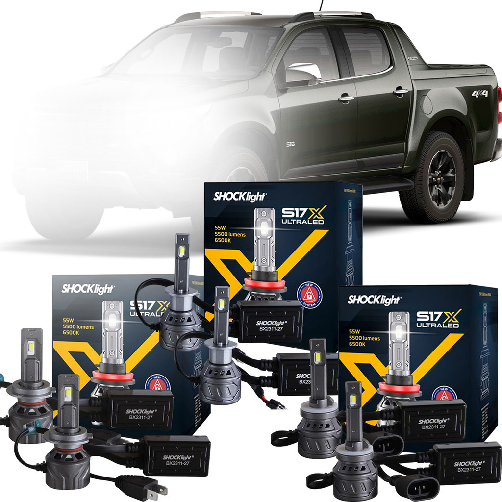 Kit Ultra Led S10 2017 A 2022 Anti Erro Alto Baixo Milha | Shopee Brasil