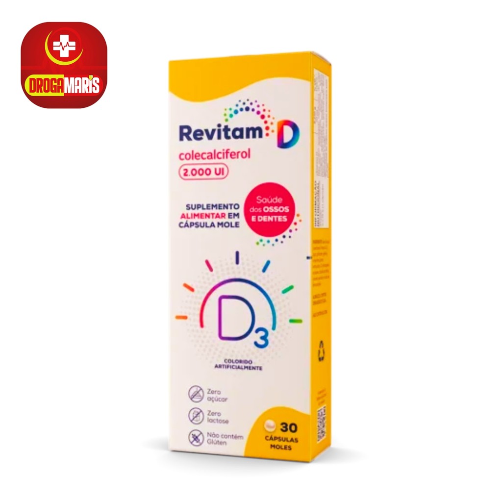 Revitam Vitamina D3 2000UI - Biolab 30 capsulas moles - Imunidade ...