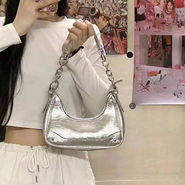 bolsa feminina Bolsa Bolsa feminina prateada 2025 novo estilo nicho ...