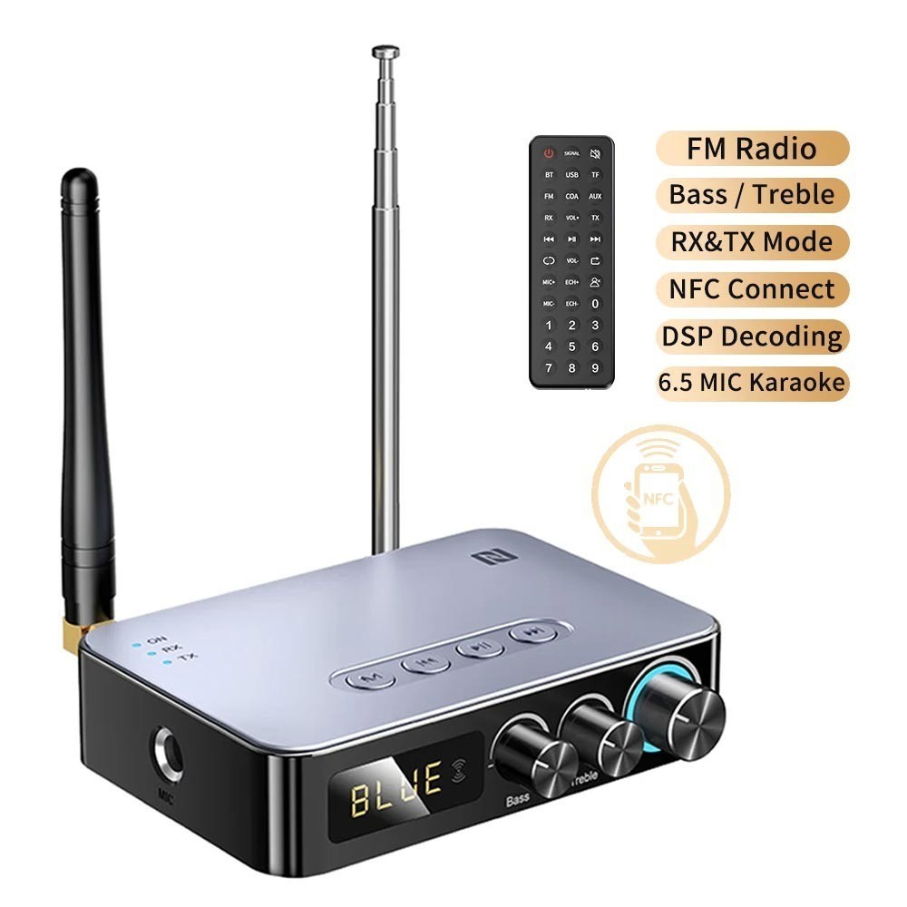 M9 M9Pro Receptor De Áudio Bluetooth Transmissor DSP Adaptador Sem Fio NFC/AUX/RCA/USB U-Disco ...