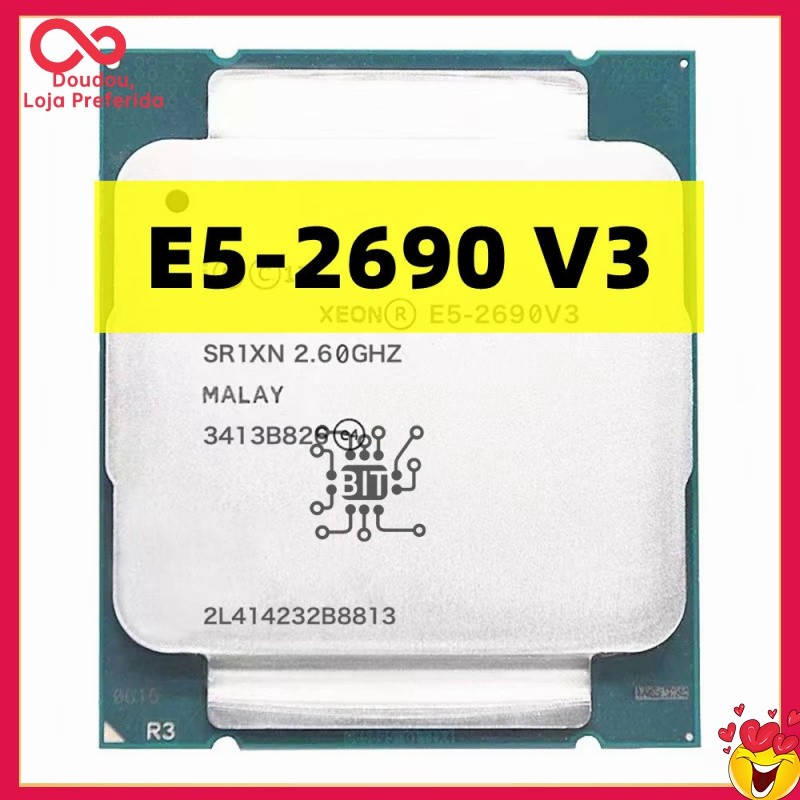 Processador de CPU Xeon E5 2690 V3 SR1XN 2.6Ghz 12 Núcleo 30MB Soquete LGA 2011-3 E5-2690V3 ...