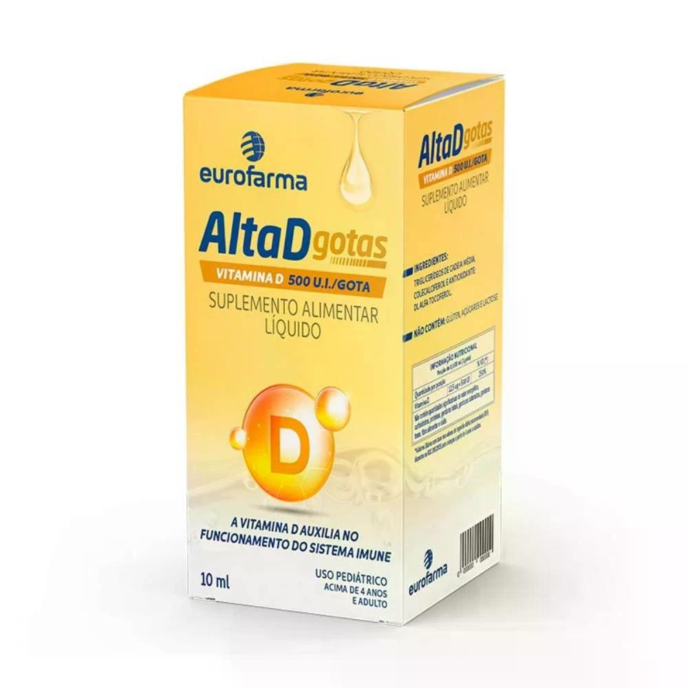 Eurofarma Alta D 500 UI Em Gotas 10ml | Shopee Brasil