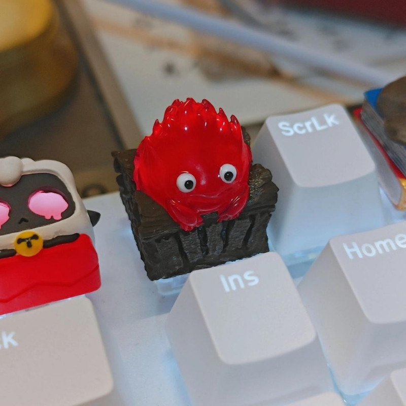 Calcifer Keycap Bonito Dos Desenhos Animados MX Switch Teclado Mecânico ...