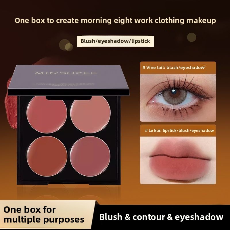 Quatro Cores Multi-Uso Creme Blush Sombra Batom Iluminador Paleta ...