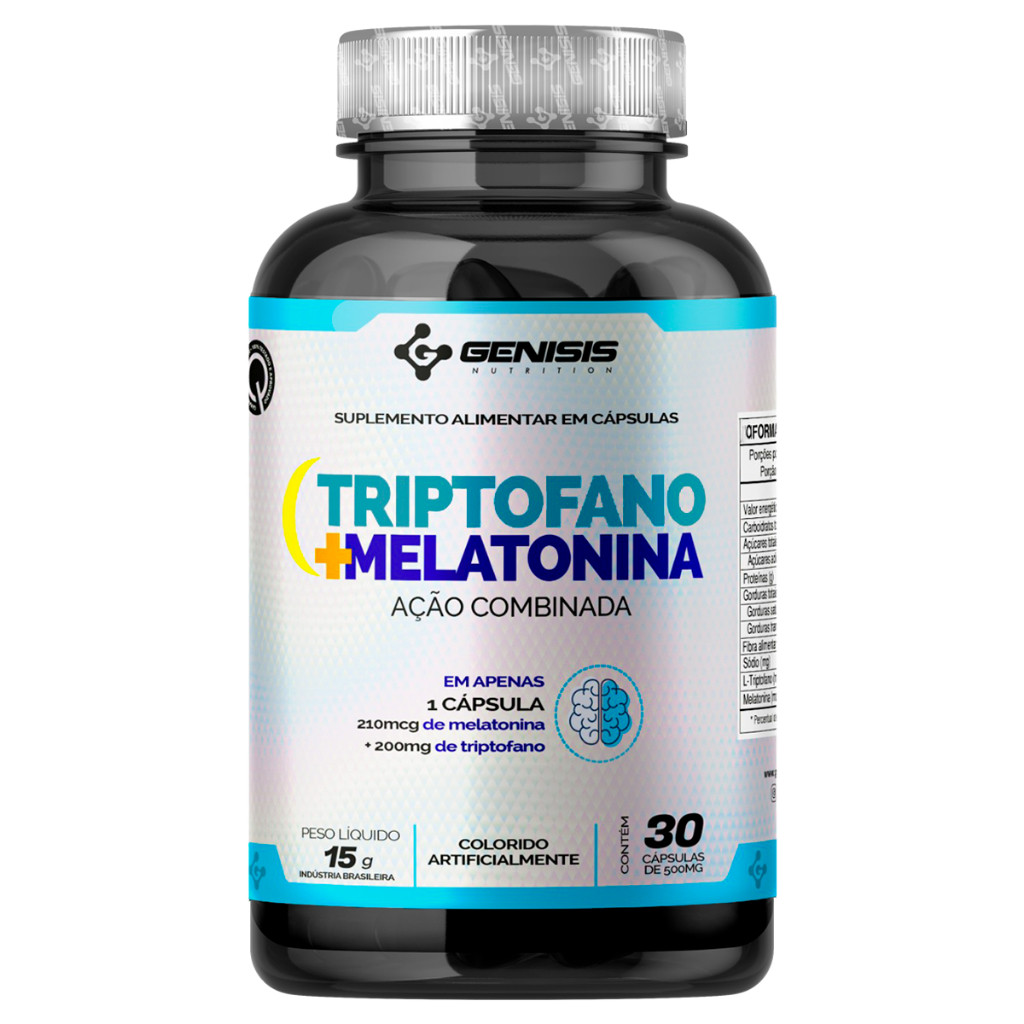 Kit 2x L-Triptofano + Melatonina Concentrado 30 Cápsulas Genisis | Sono ...