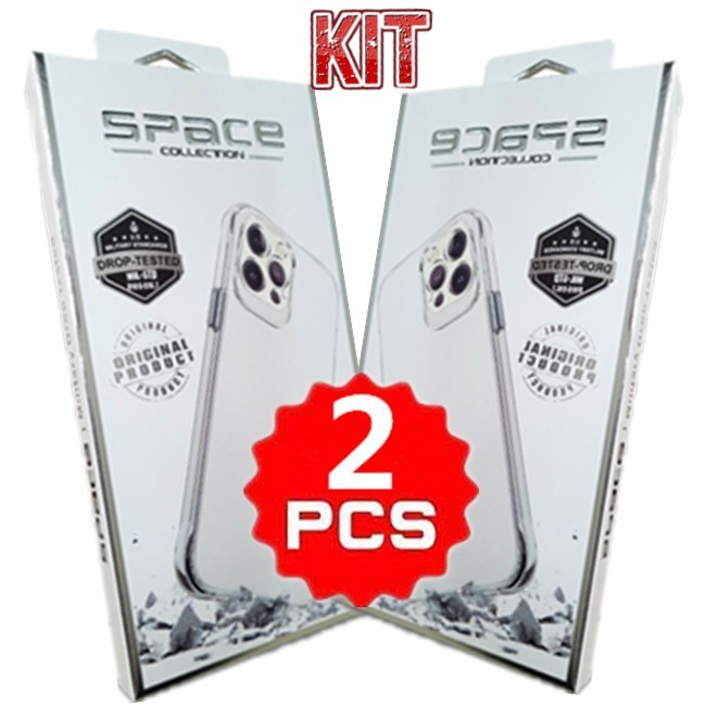 KIT2 SPACE COLLECTION - Protetora Capa Transparente Clear Case Space Anti Impacto para IPhone11 ...
