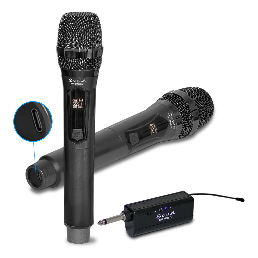 Microfone Profissional Sem Fio Dinâmico Recarregável Usb | Shopee Brasil