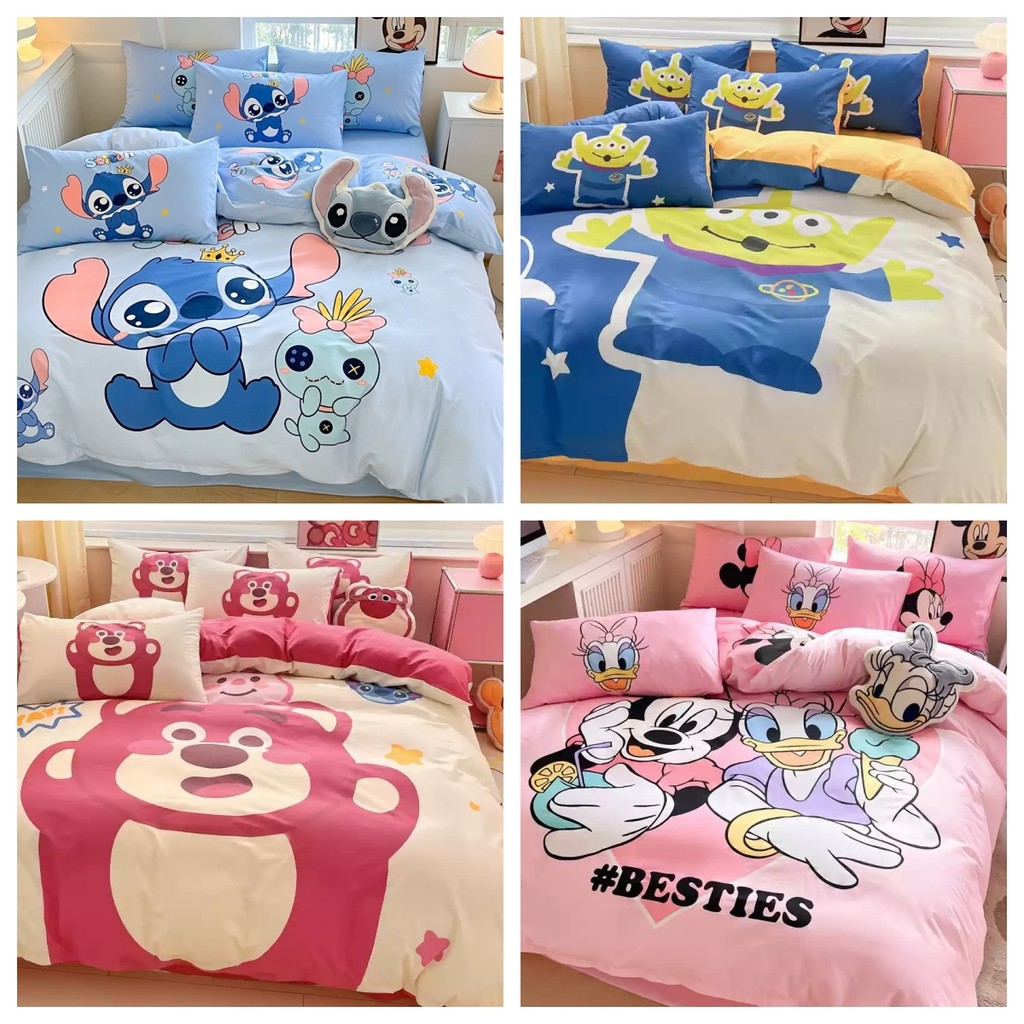 Disney Stitch Minnie Alienígena Terno Lençol Colcha Capa Fronha ...