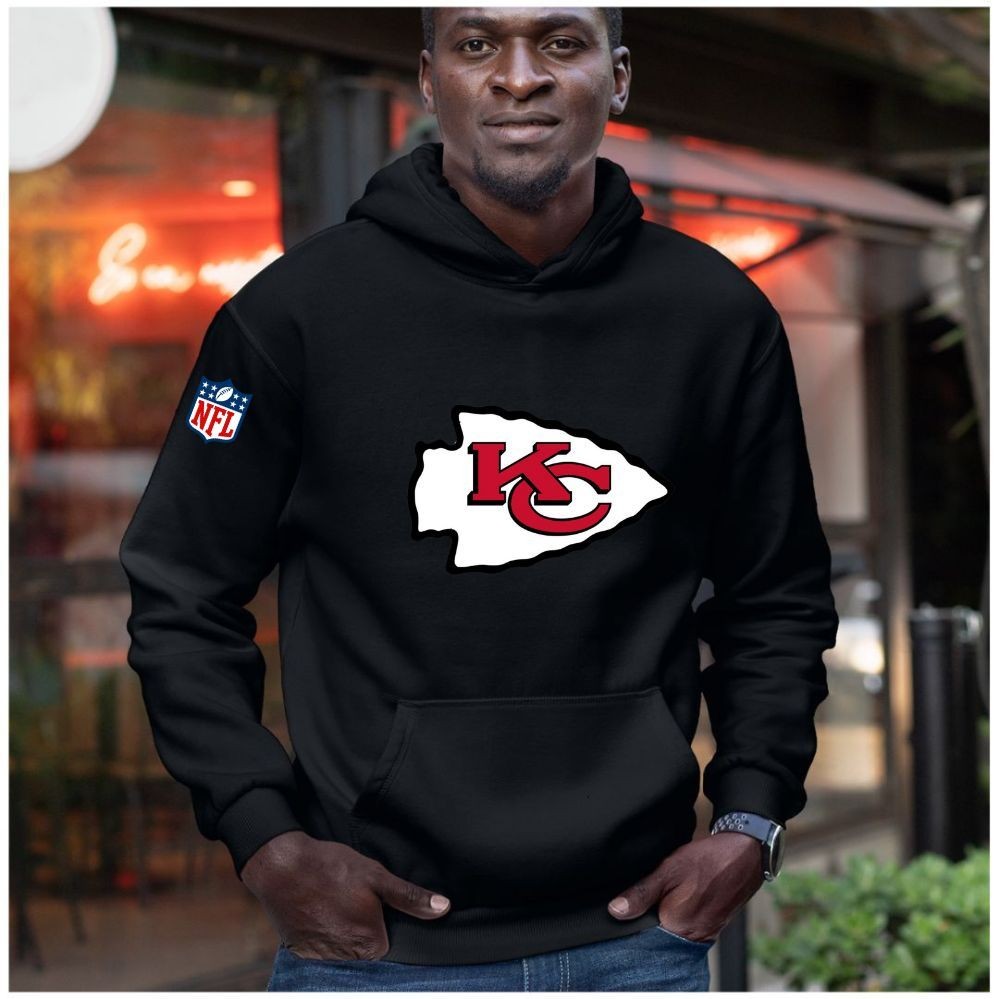 Casaco Masculino Moletom Canguru Blusa de frio Com Capuz futebol americano NFL Kansas City ...