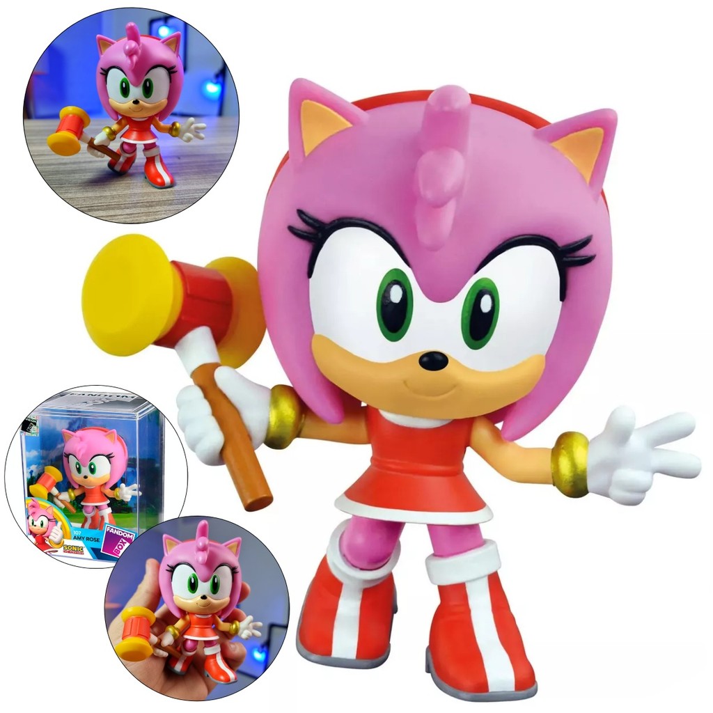 Amy Rose Boneca Sonic Sega Colecionável The Hedgehog Fandom | Shopee Brasil