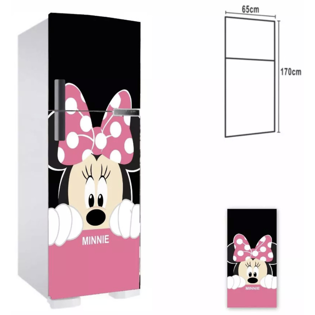 Adesivos Porta Da Geladeira E Freezer Tamanho Universal Minnie Mouse ...