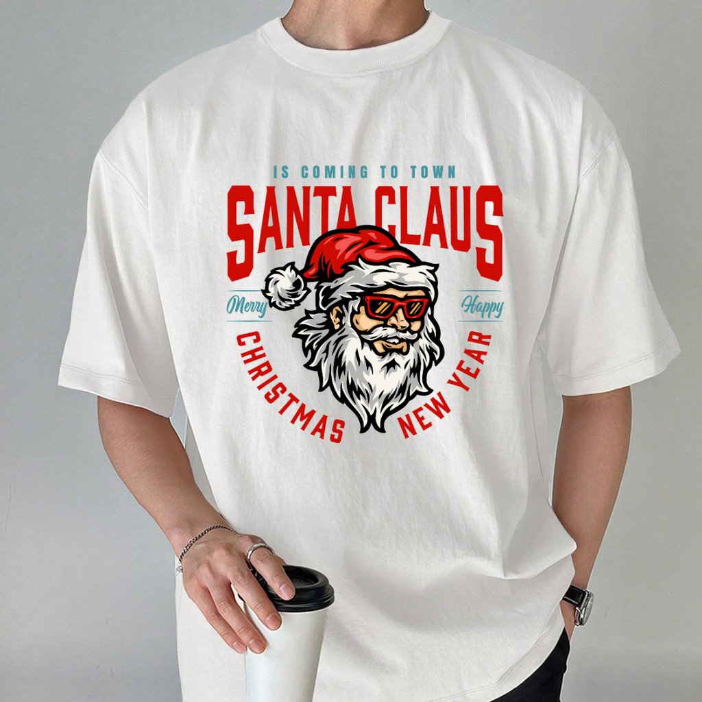 Blusa Oversized Natal SANTA CLAUS Estampa Natalina Unissex 100% Algodão ...