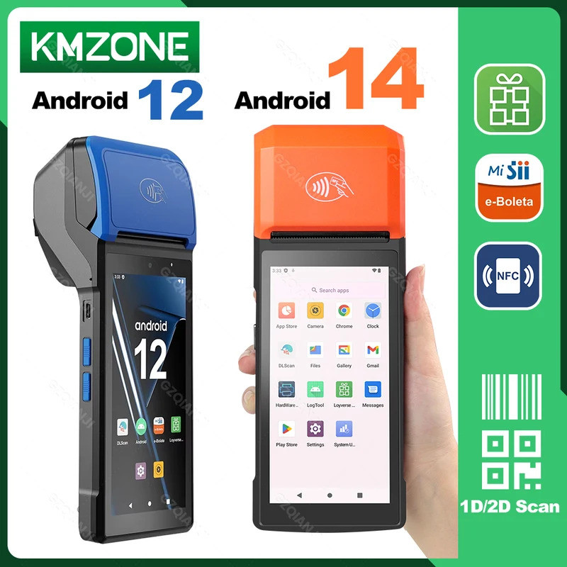 Terminal POS de Rede 4G PDA com Impressora de Recibos de 58mm Leitor de ...
