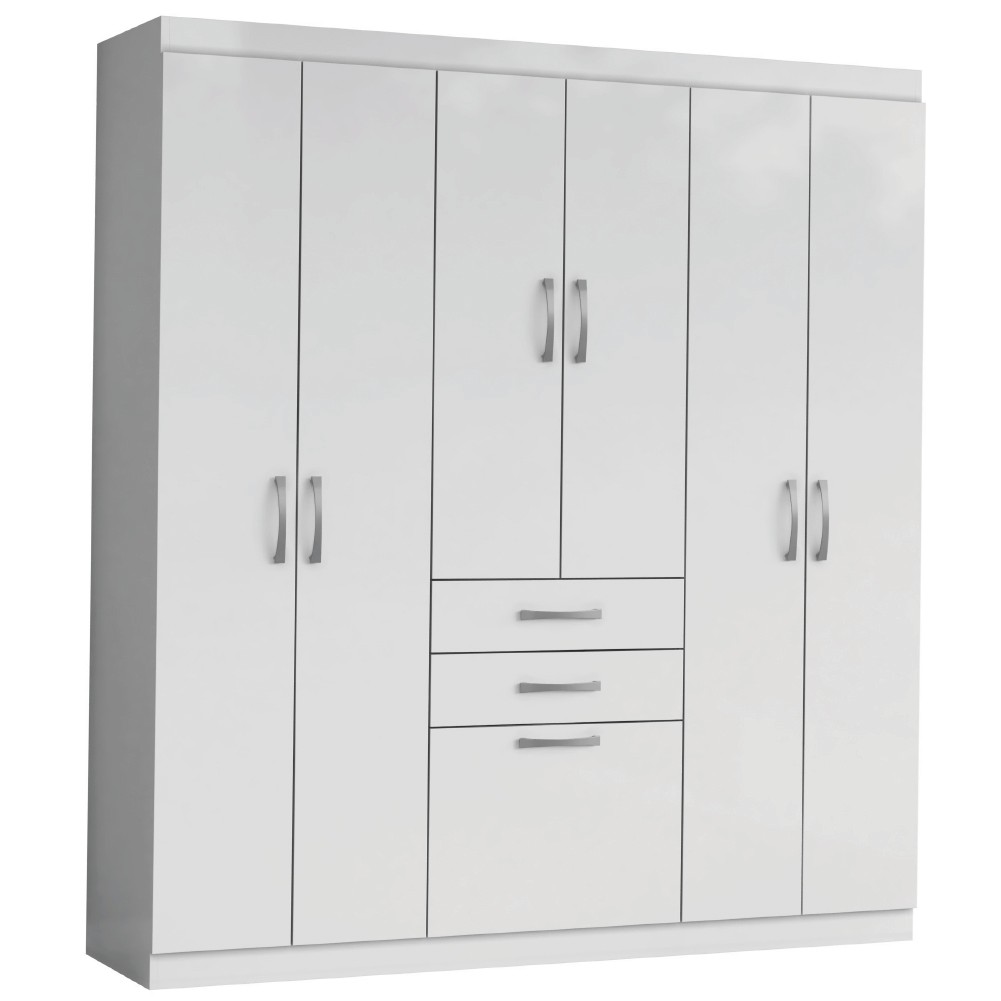 Guarda Roupas Casal 7 Portas 2 Gavetas Lisboa Aramóveis | Shopee Brasil