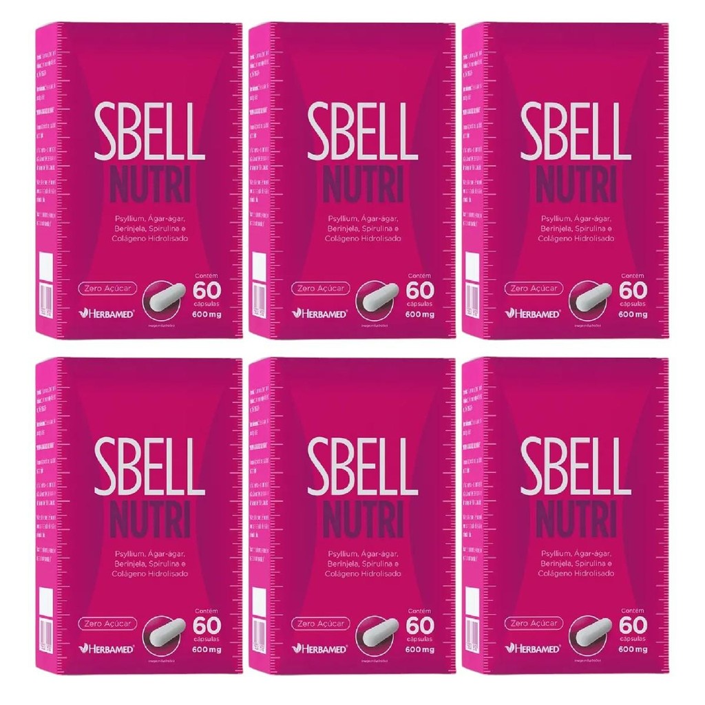 Kit Herbamed Sbell Nutri 6 Caixas 60 Cápsulas Cada | Shopee Brasil
