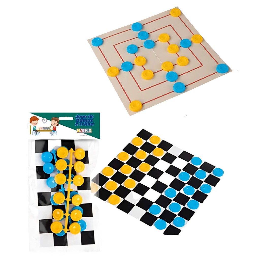 Jogo de Tabuleiro Damas e Trilha Dupla Face | Shopee Brasil